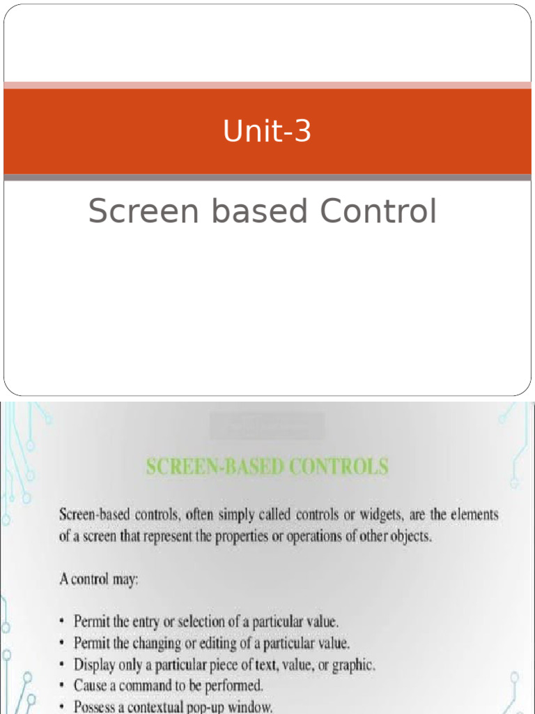 Module-3 Screen Based Control | PDF