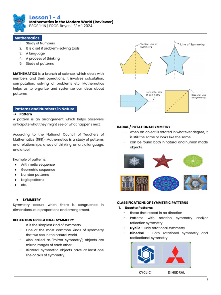 MMW reviewer | PDF | Pattern | Symmetry