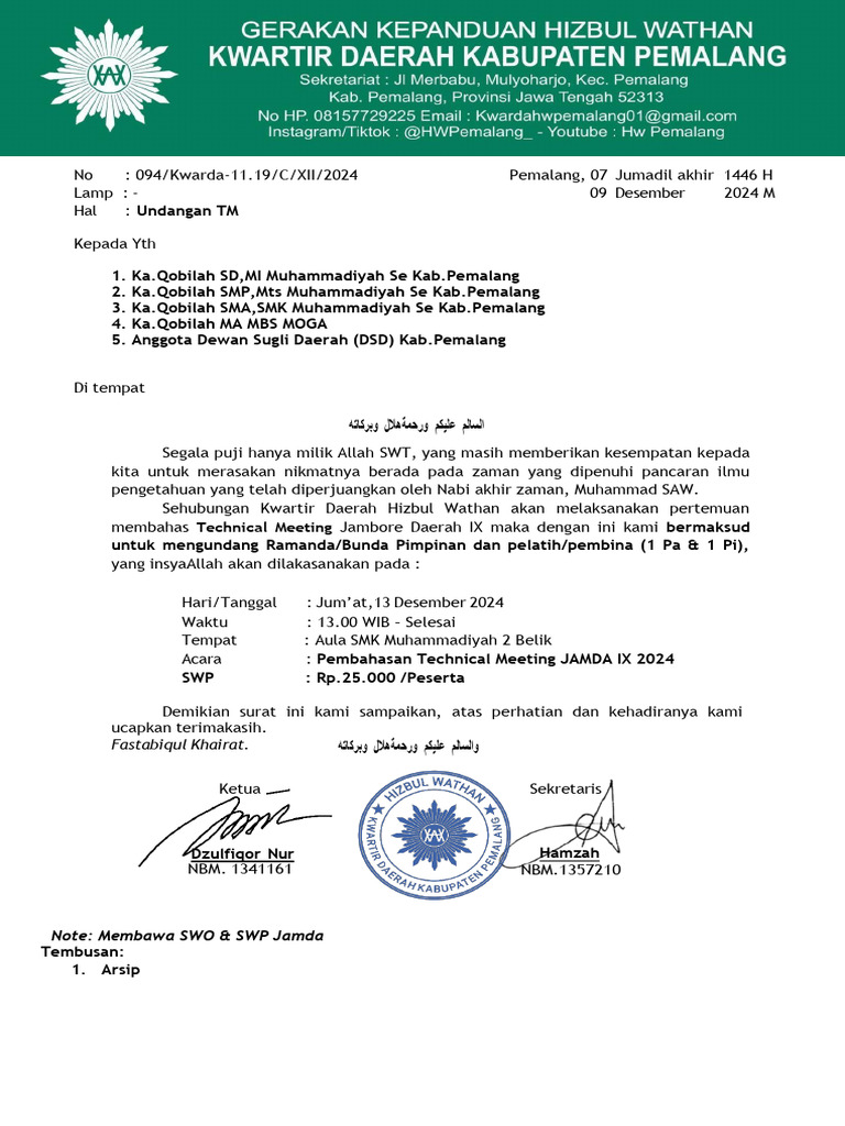 No, 094. Undangan TM Jamda Ix 2024 | PDF