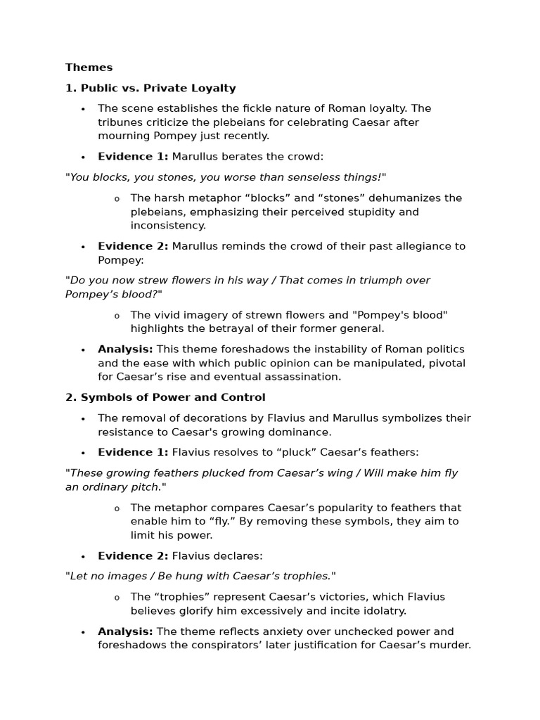 Themes | PDF | Julius Caesar