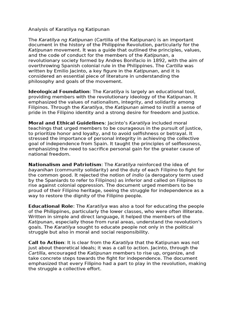 (Chin2) Analysis of Karatilya NG Katipunan | PDF | Philippines ...