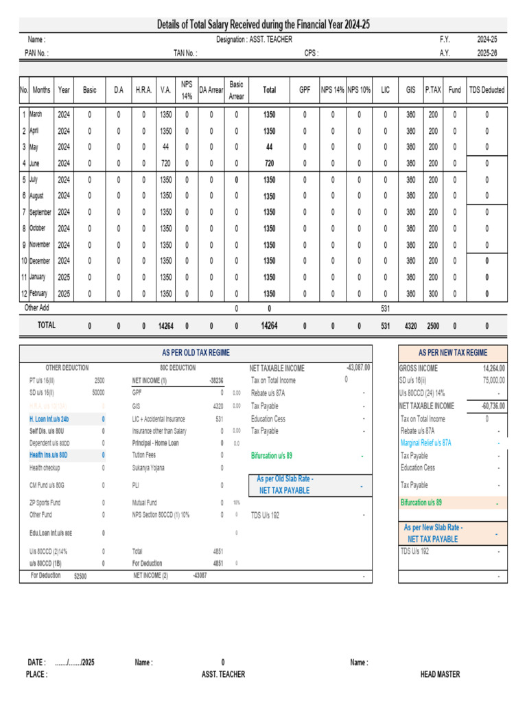 Salary Table | PDF | Tax Deduction | Money