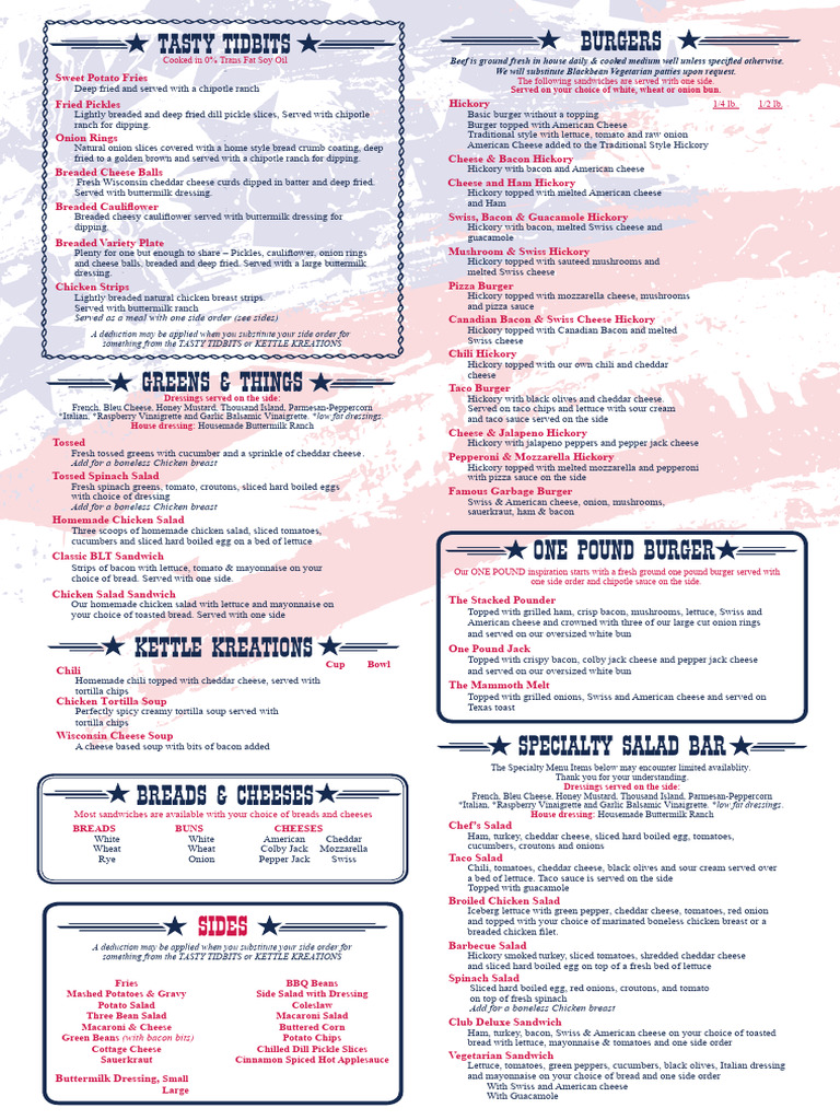 Hickory-Park-Menu | PDF | Hamburgers | Salad