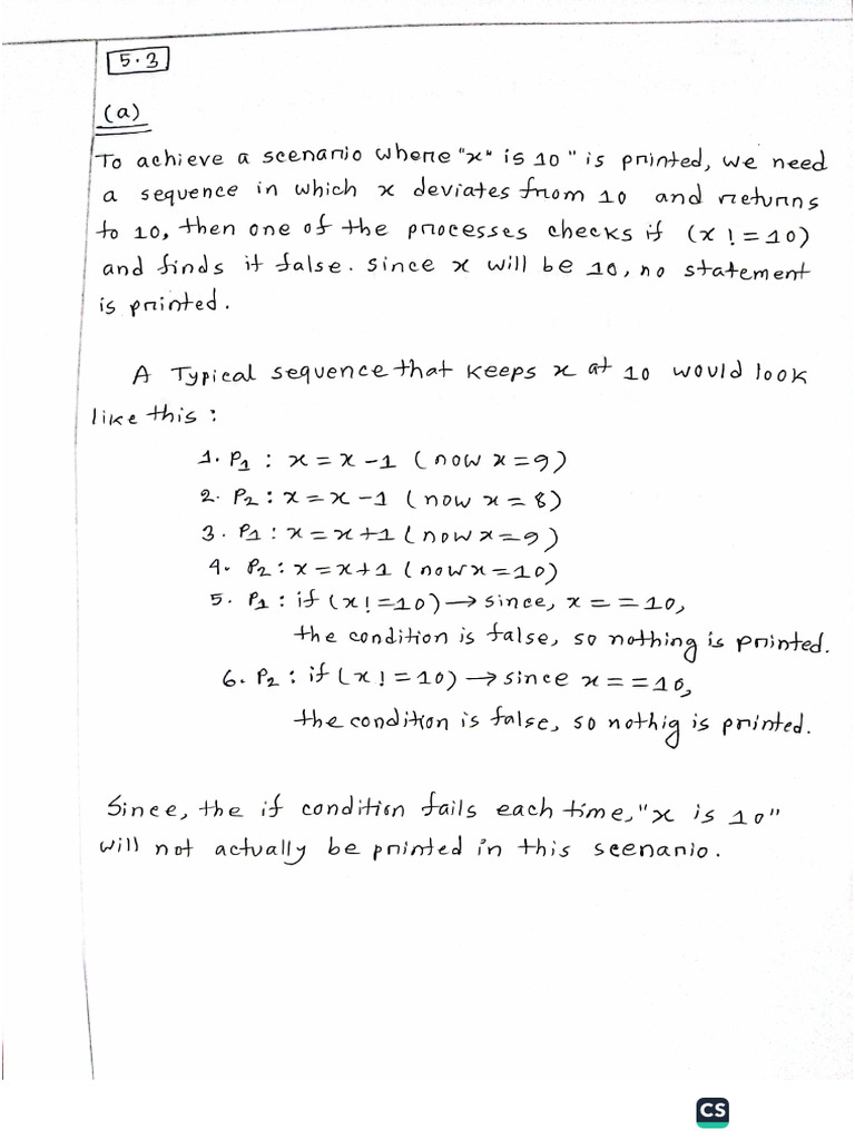 Os Assignment (William Stalling 5.3,5.4,5.7) | PDF