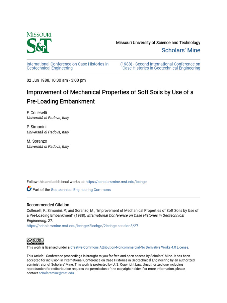 Improvement of Mechanical Properties of Soft Soils by Use of A PR | PDF ...