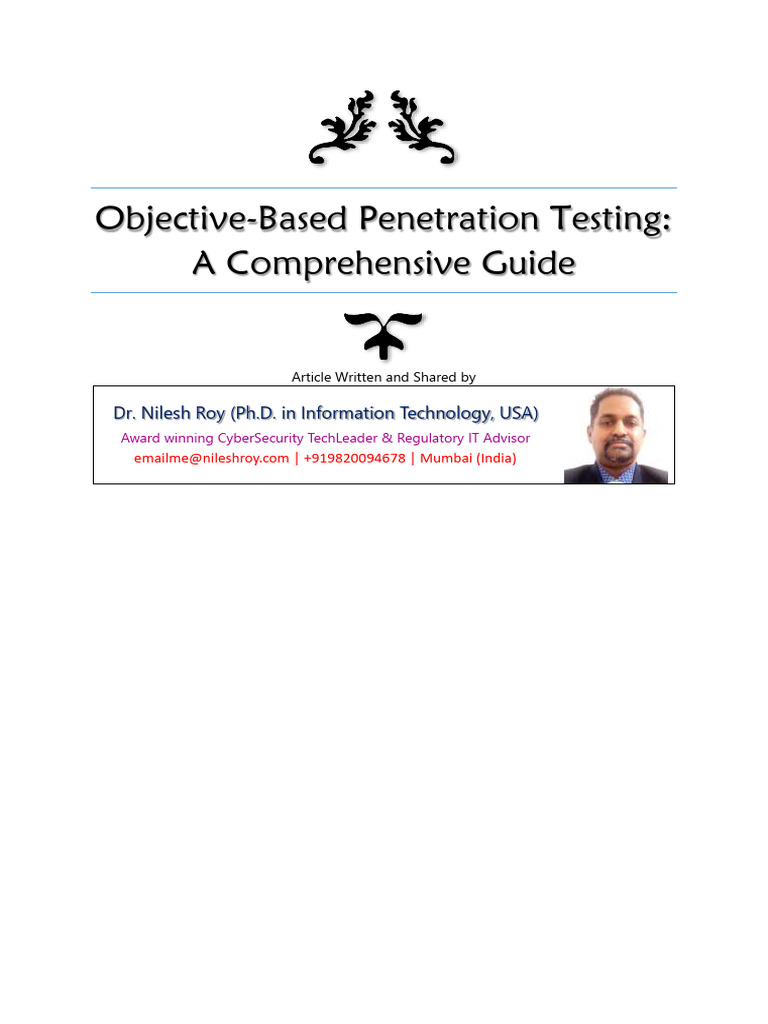 Objective-Based Penetration Testing Guide | PDF | Computer Security ...