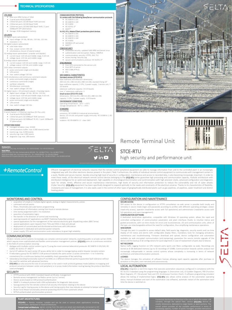 STCE RTU 4K Ed.1 Eng May2021 | PDF | Computer Network | Input/Output