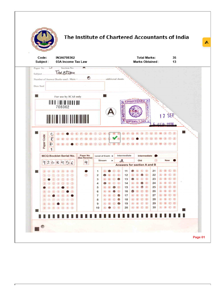 Income Tax Law Marks Report Summary | PDF | Taxes | Government Finances