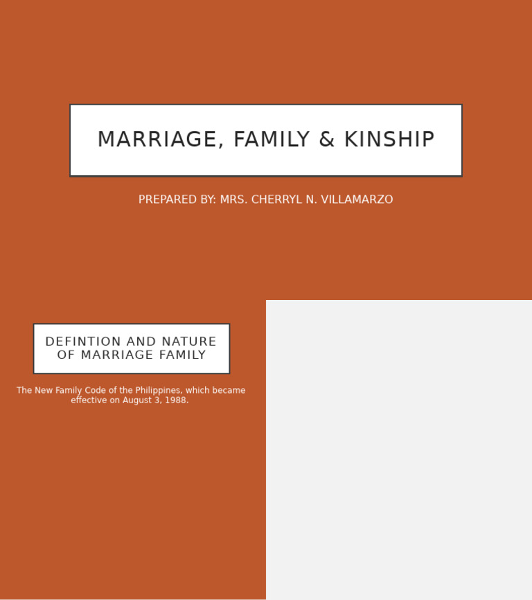 UCSP Lesson 1- 4th QuarterMARRIAGE, FAMILY & KINSHIP | PDF