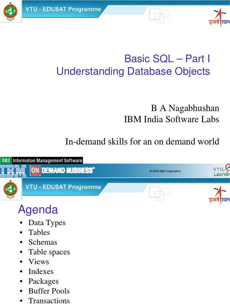 Basic SQL - Part I Understanding Database Objects | PDF | Sql ...