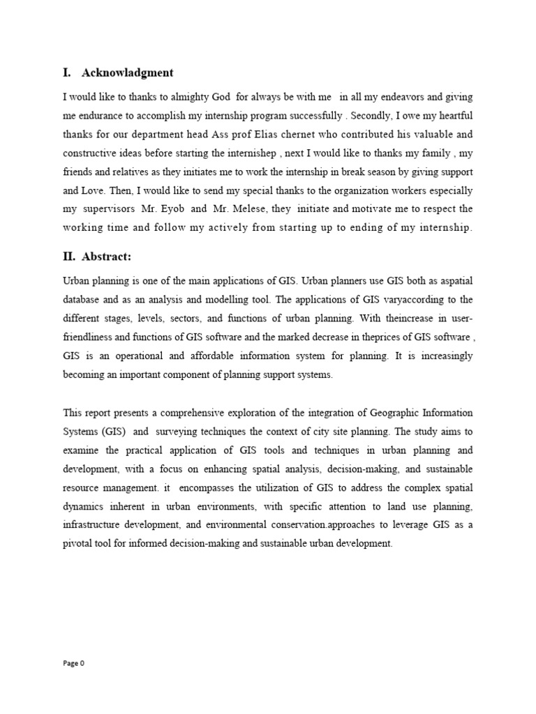 GIS Applications in Urban Planning Internship | PDF | Geographic ...