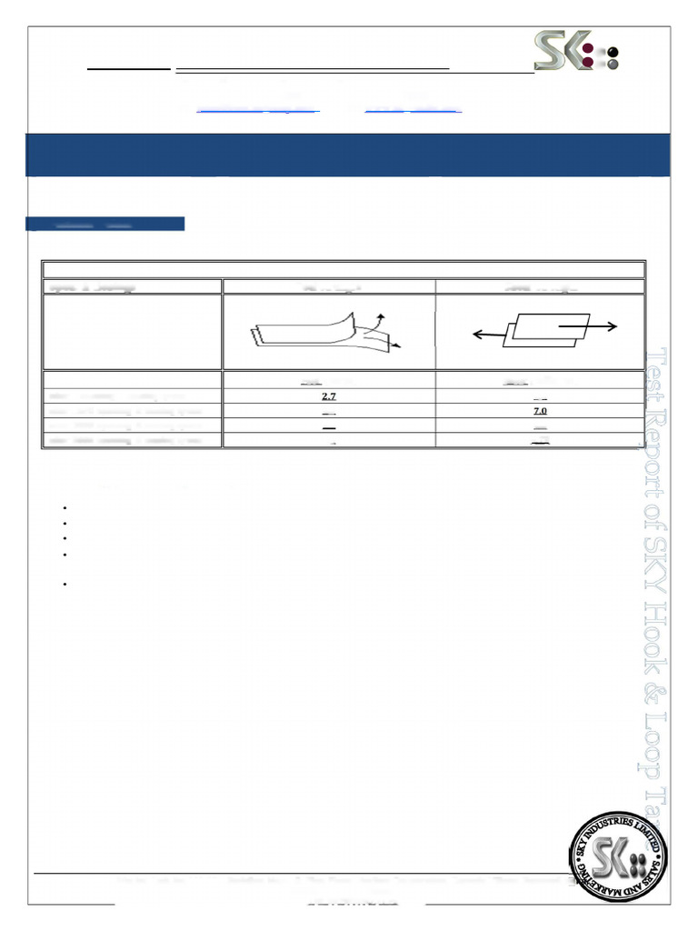 Velcro Hook Test Report - 111 | PDF