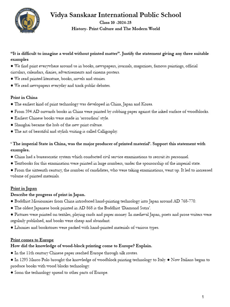 Print Culture in the Modern World | PDF | Printing Press | Books