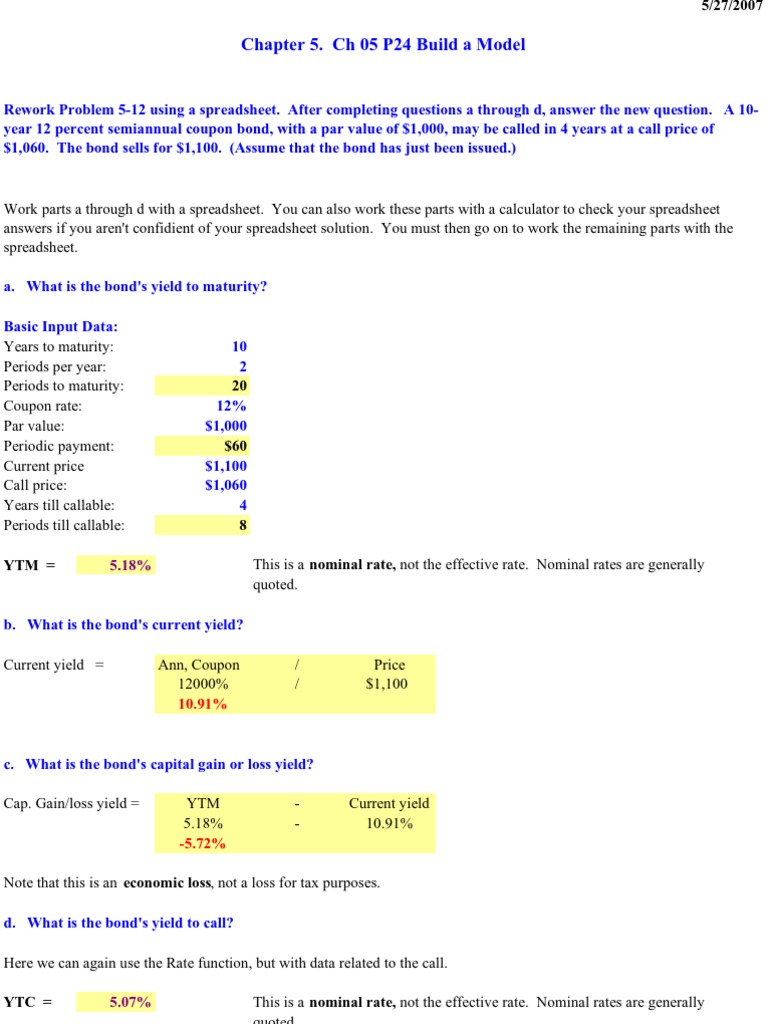 Chapter 5 Model | PDF | Bonds (Finance) | Yield (Finance)