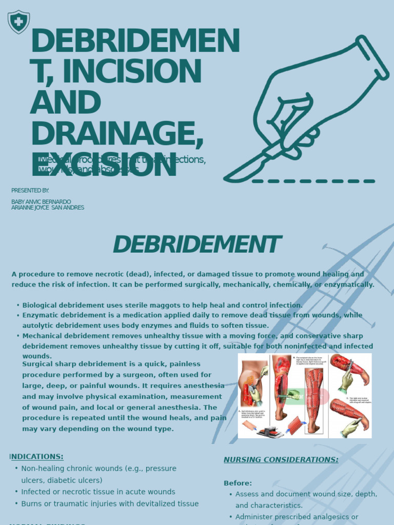 Debridement Incision and Drainage Excision Presentation'''''''' | PDF ...