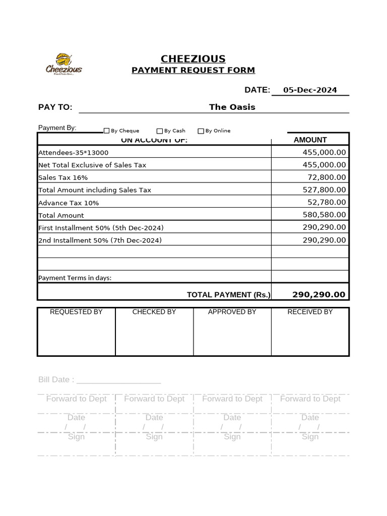 Payment Request Form | PDF