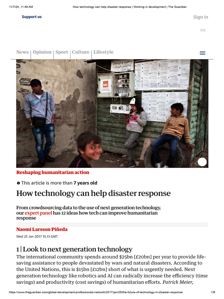How Technology Can Help Disaster Response - Working in Development ...