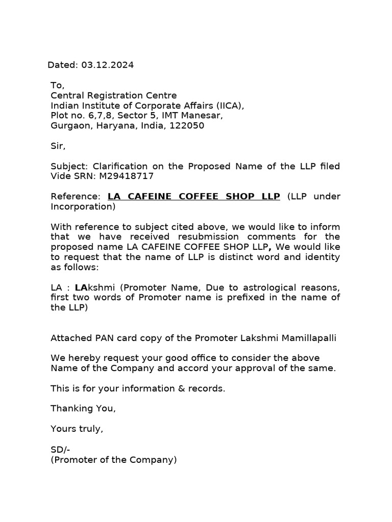 Clarification Letters | PDF