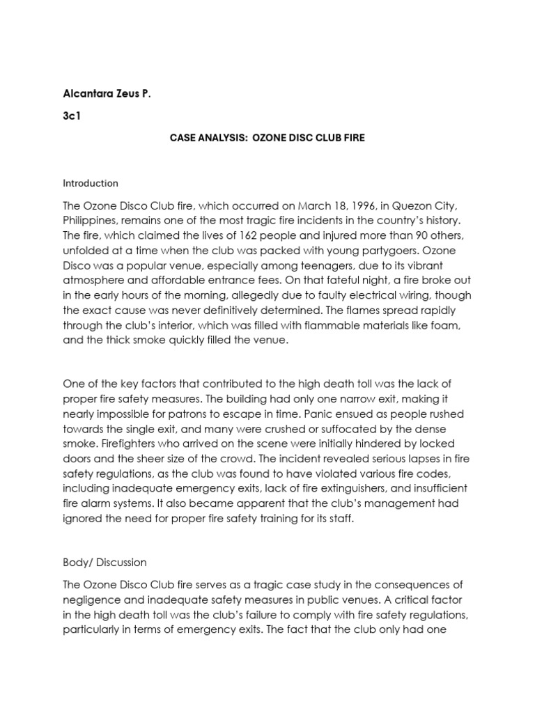 Ozone Disco Fire Case Analysis | PDF | Fire Safety | Hazards