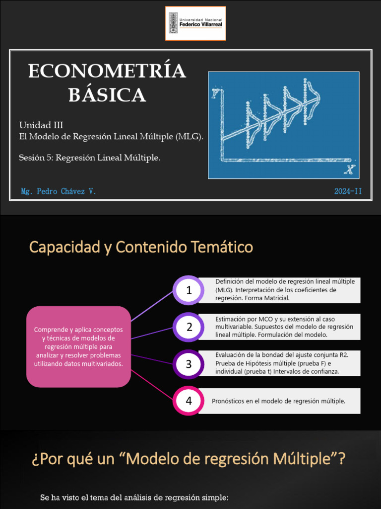 Sesión 5 Econometría Básica | PDF | Regresión lineal | Análisis de ...