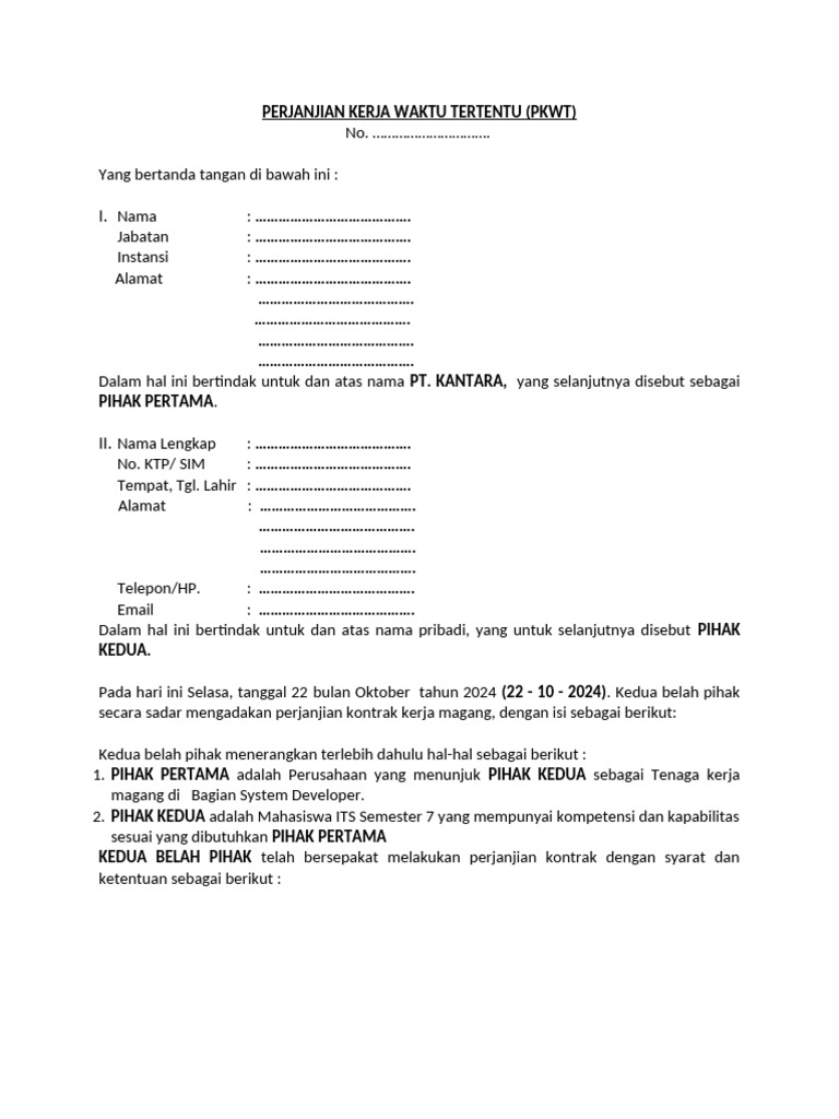 PKWT System Developer | PDF