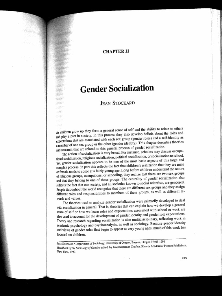 Gender Socialization Theories | PDF