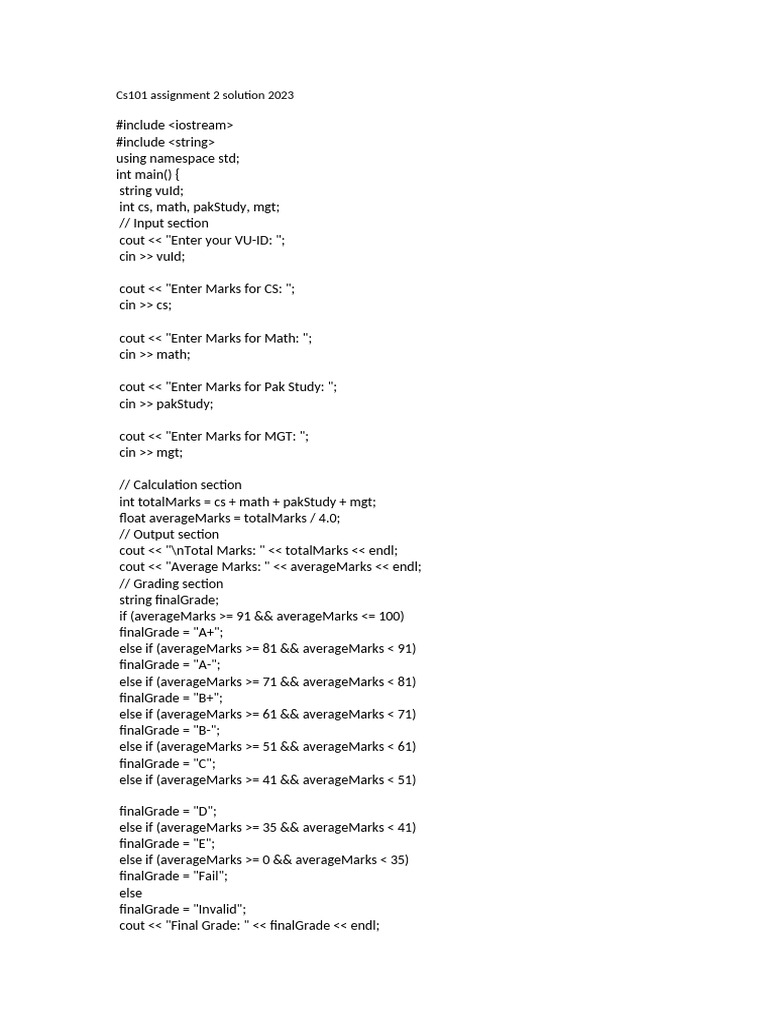 Cs101 Assignment 2 Solution 2023 | PDF