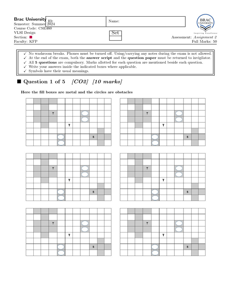 BRAC CSE 250 Spring 24 Quiz 2 | PDF | Logic Gate | Digital Electronics