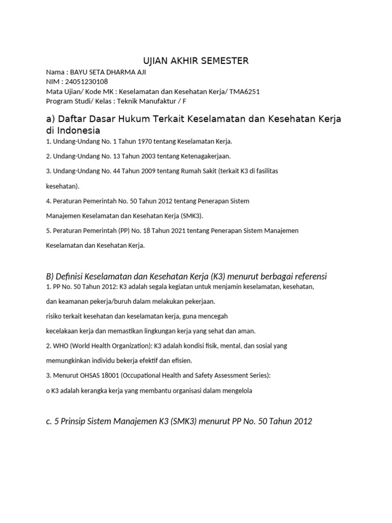 Uas K3 | PDF