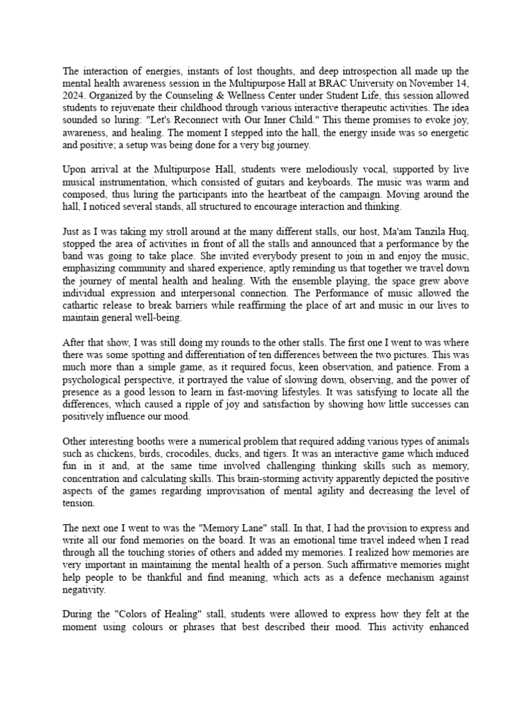 Psy final draft | PDF | Mental Health | Mood (Psychology)