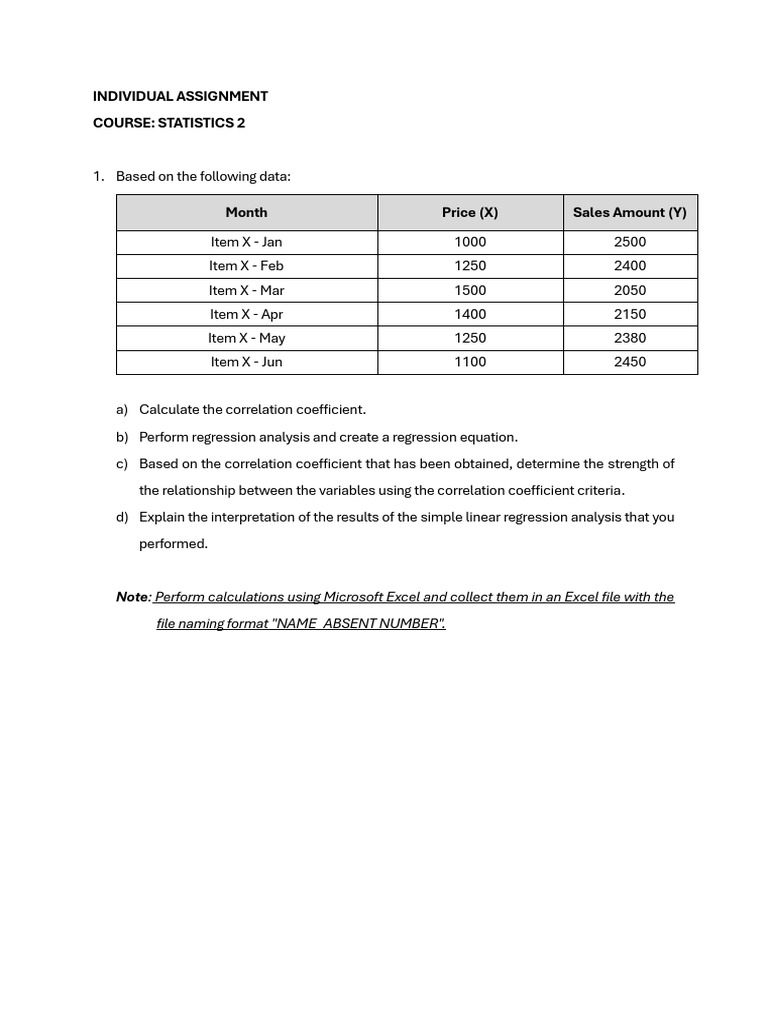 INDIVIDUAL ASSIGNMENT | PDF | Linear Regression | Regression Analysis