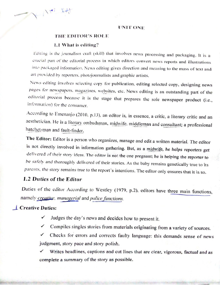 Editing - 1 and 2 | PDF