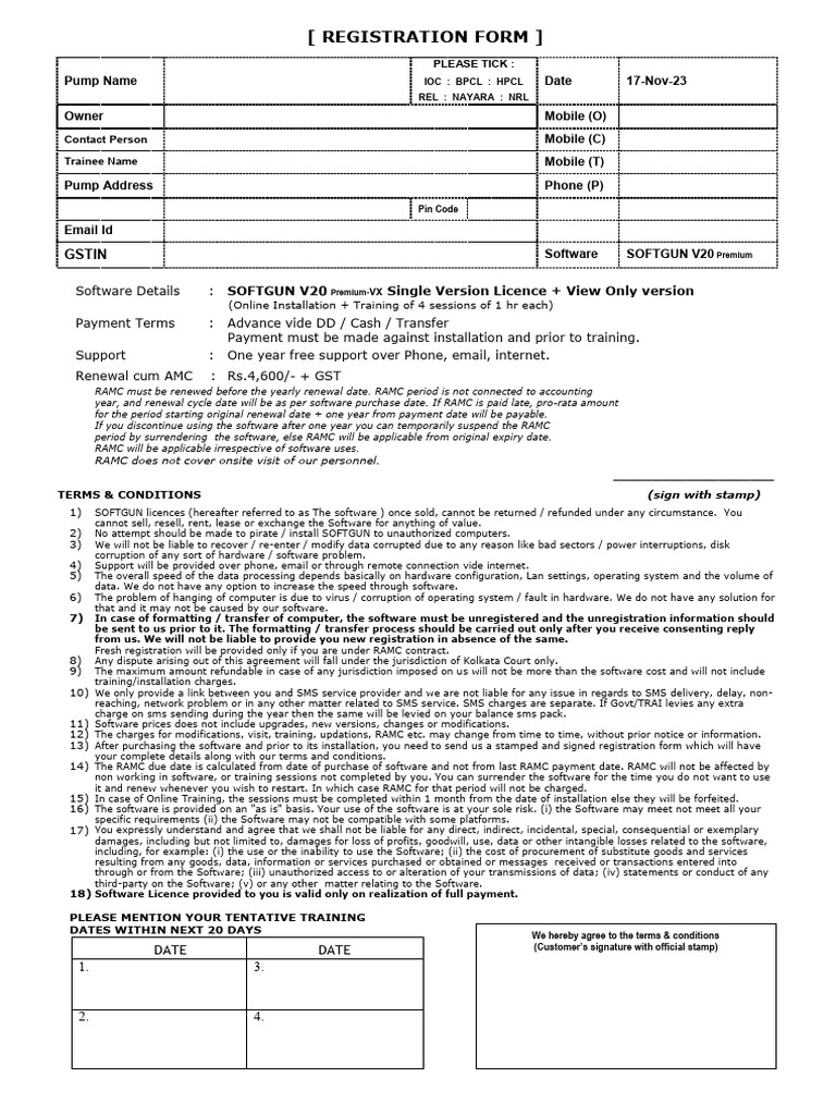 Registration Form Vx+view | PDF | Computing