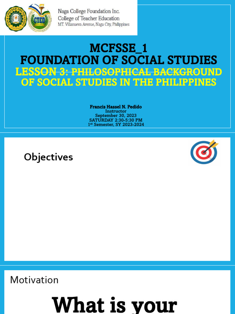 LESSON 3 PHILOSOPHICAL BACKGROUND | PDF | Social Sciences | Sociology