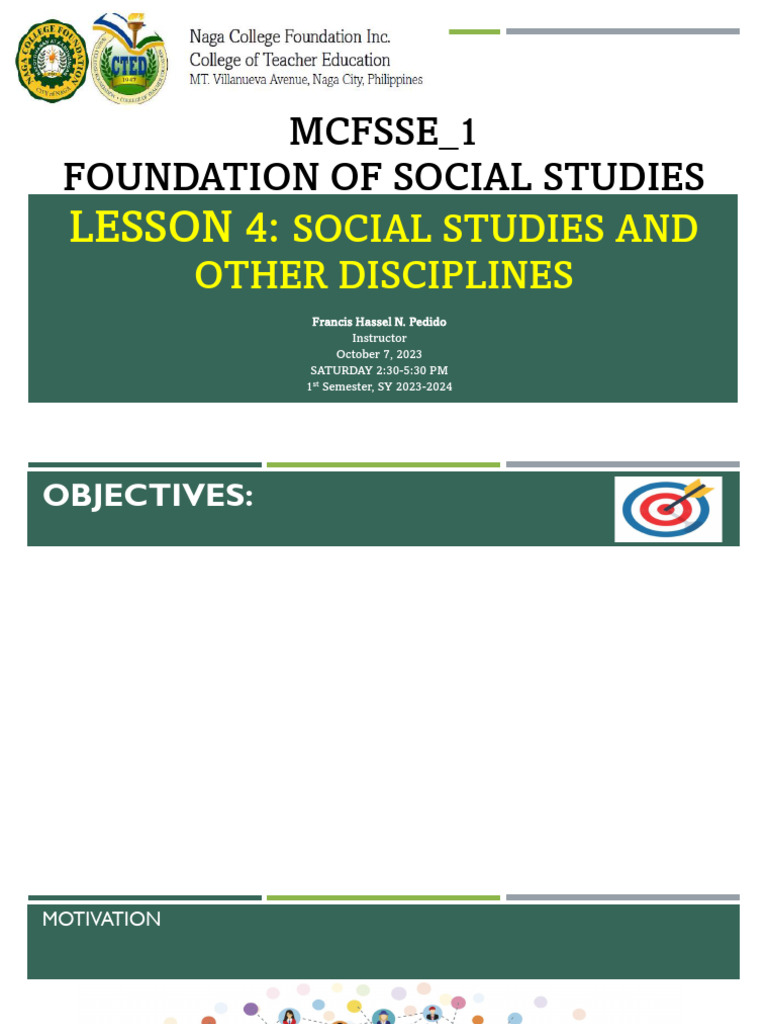 Lesson 4. Social Studies and Other Disciplines | PDF | Science | Social ...