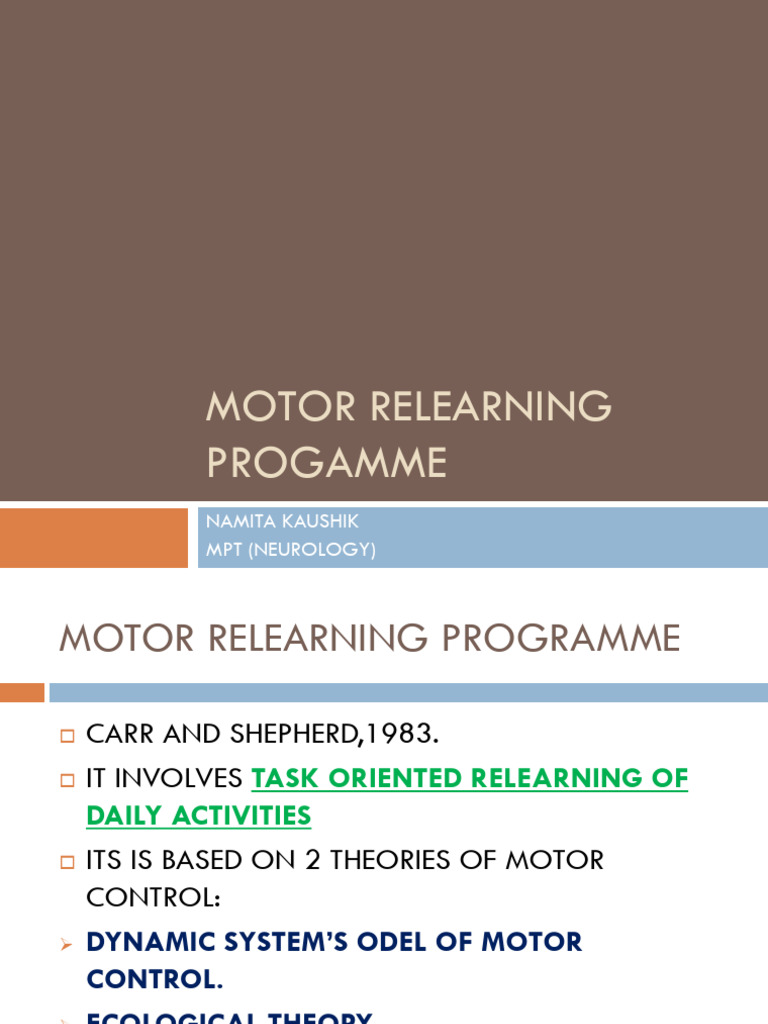 MOTOR RELEARNING PROGAMME | PDF
