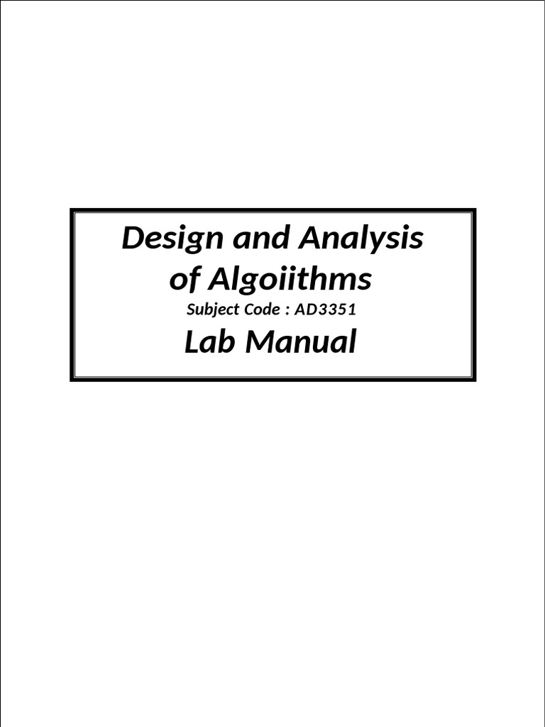 ADA Lab Programs | PDF | Computational Problems | Computer Programming ADA Lab Programs | PDF | Computational Problems | Computer Programming