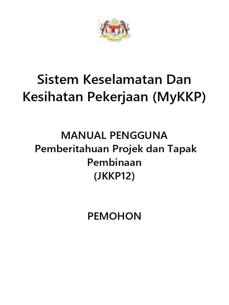 Manual Pemberitahuan JKKP12 Dan Pengaktifan Tapak | PDF