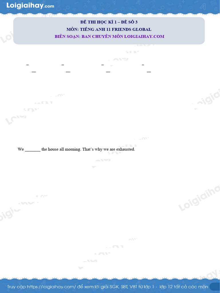 Friends Global 11 HK1 Test 3 | PDF