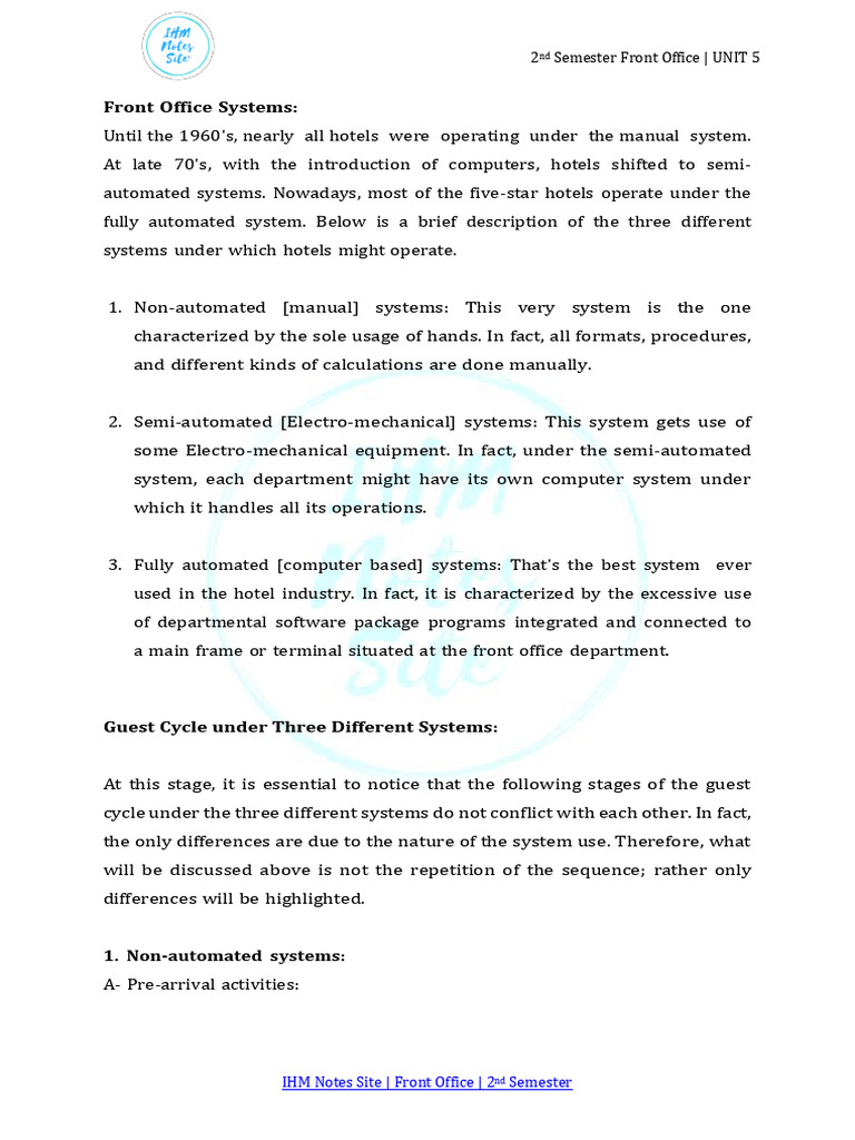 Front Office Systems Explained | PDF | Computing