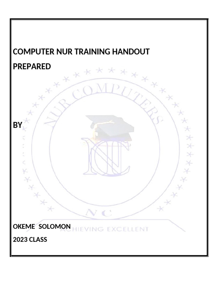 COMPUTER NUR TRAINING HANDOUT by Solomon | PDF | Computer Data Storage ...