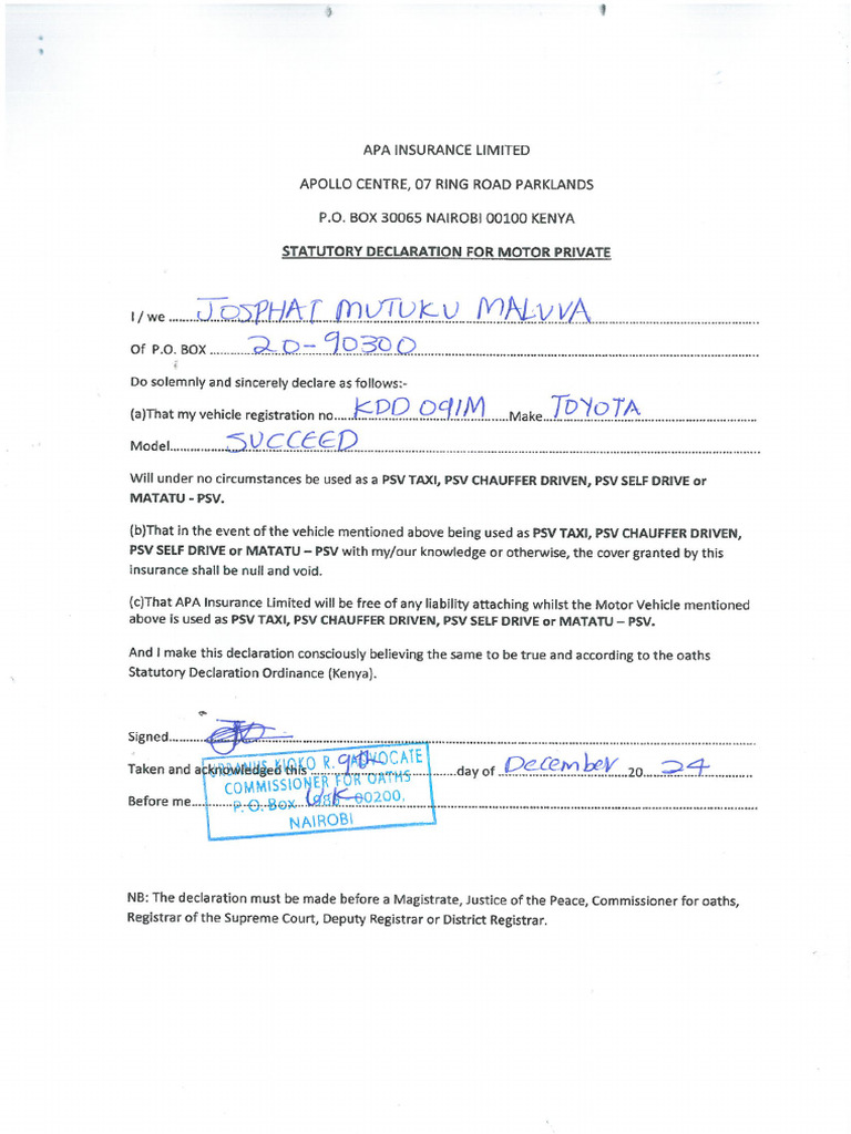 Signed Declaration of Use. | PDF