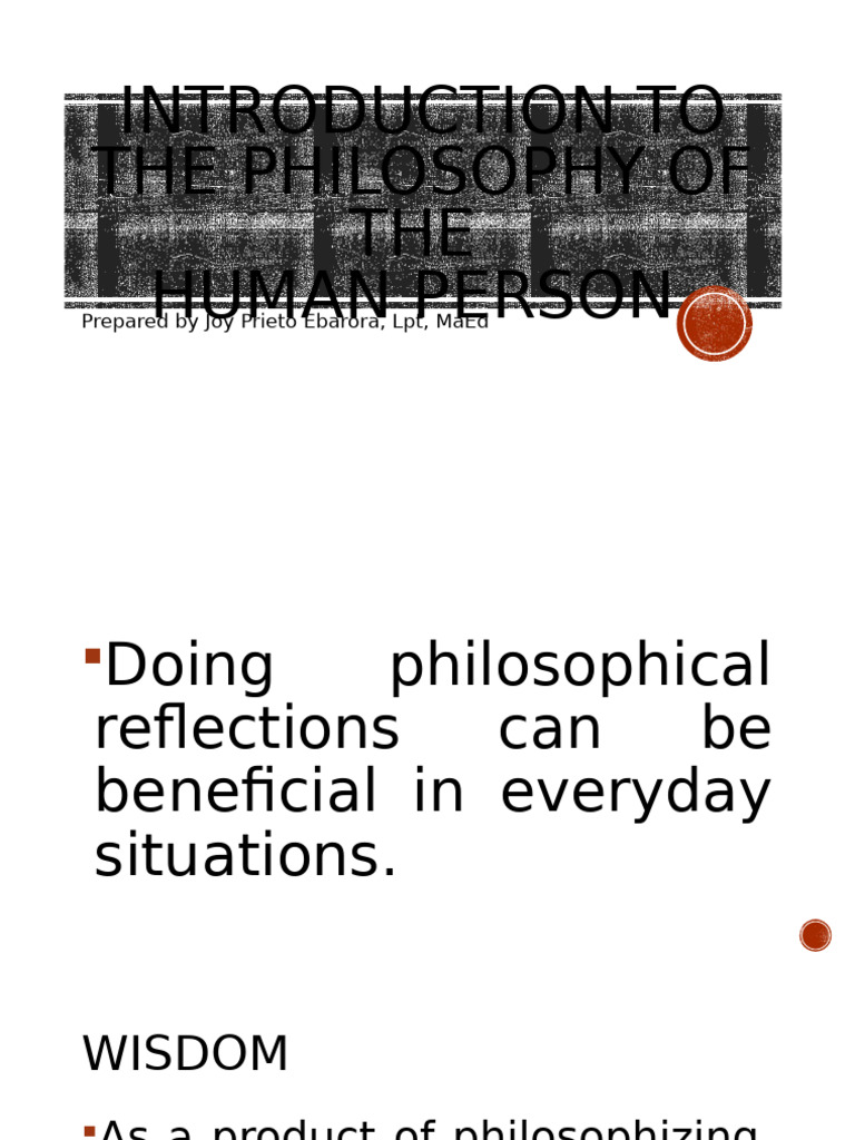 Philosophy of the Human Person Explained | PDF