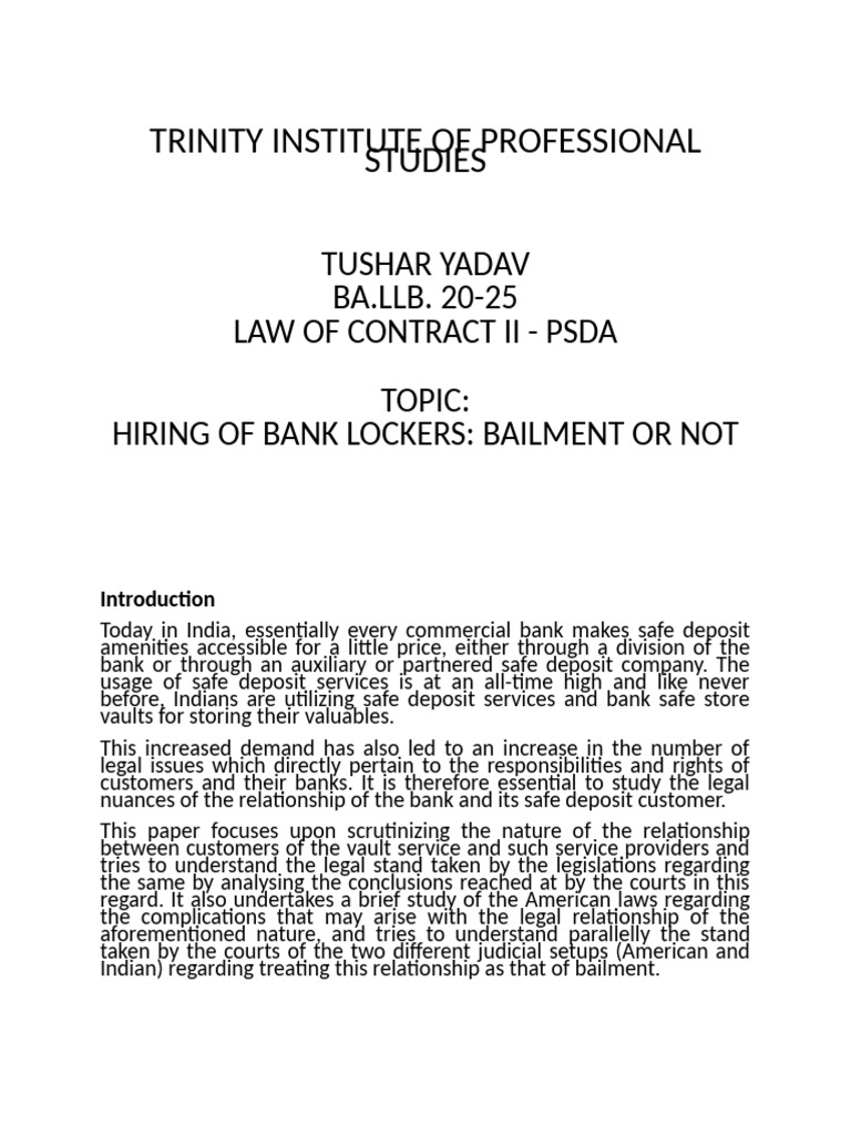 Tushar Yadav (LOC-II PSDA) | PDF | Leasehold Estate | Banks