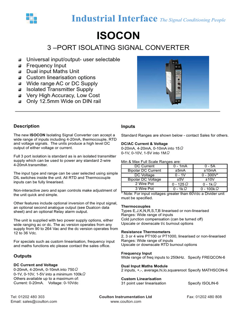 Isocon 3port Signal Converter c | PDF