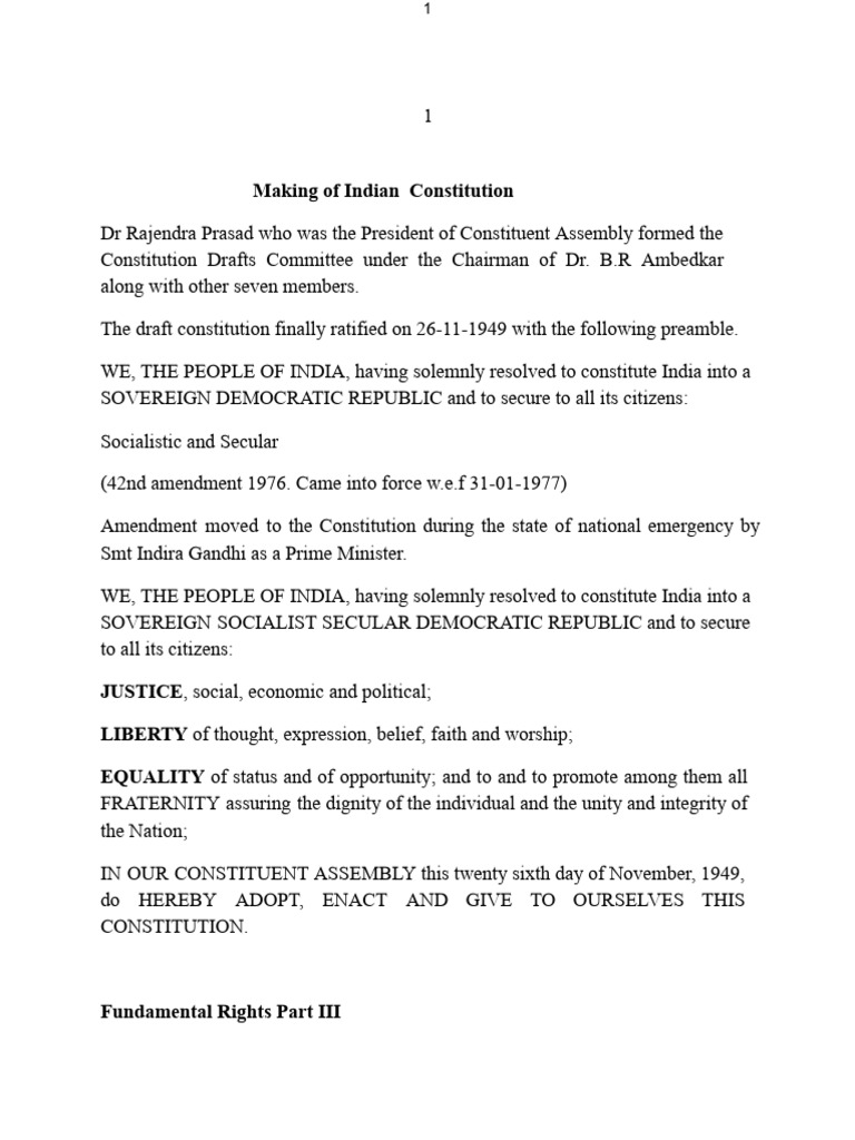 Constitution of India Notes Part 1 | PDF | Writ | Government