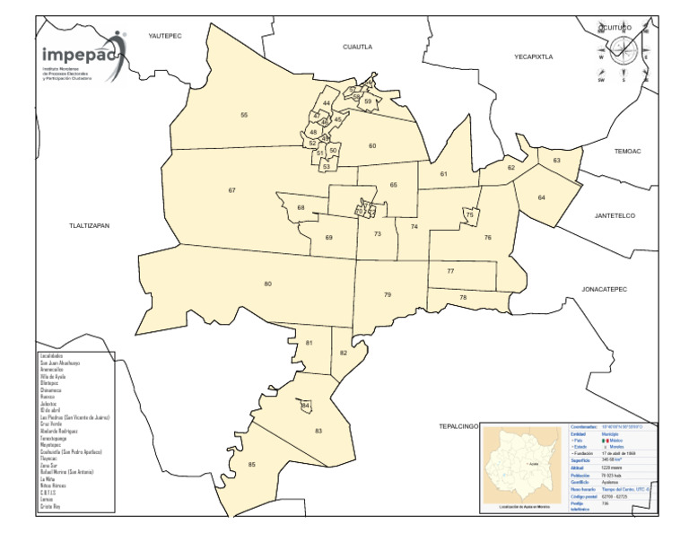 Mapa de Localidades en Ayala Morelos | PDF