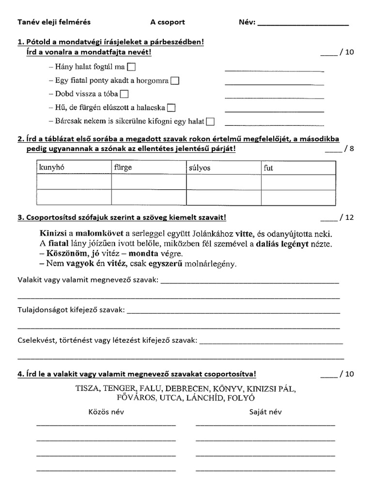 Tanév Eleji Nyelvtan 2 | PDF