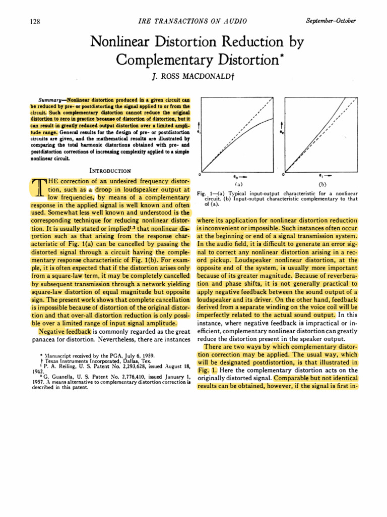Nonlinear Distortion Reduction Techniques | PDF | Distortion ...