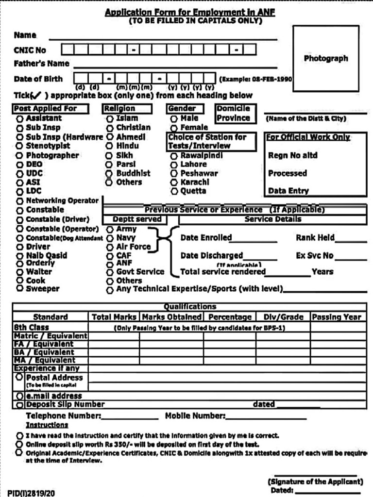 Anf Form | PDF
